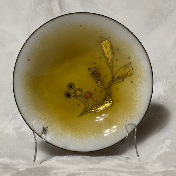 Accents | Gerte Hacker Enamel Metalware Gold Leaf Art Designed Bowl ...